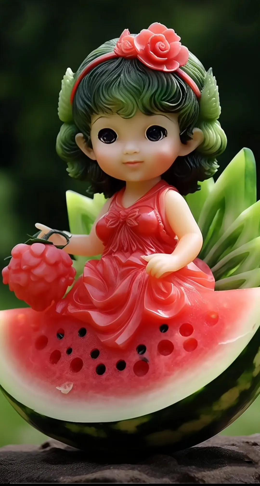 Exquisite watermelon figure carving - iMedia