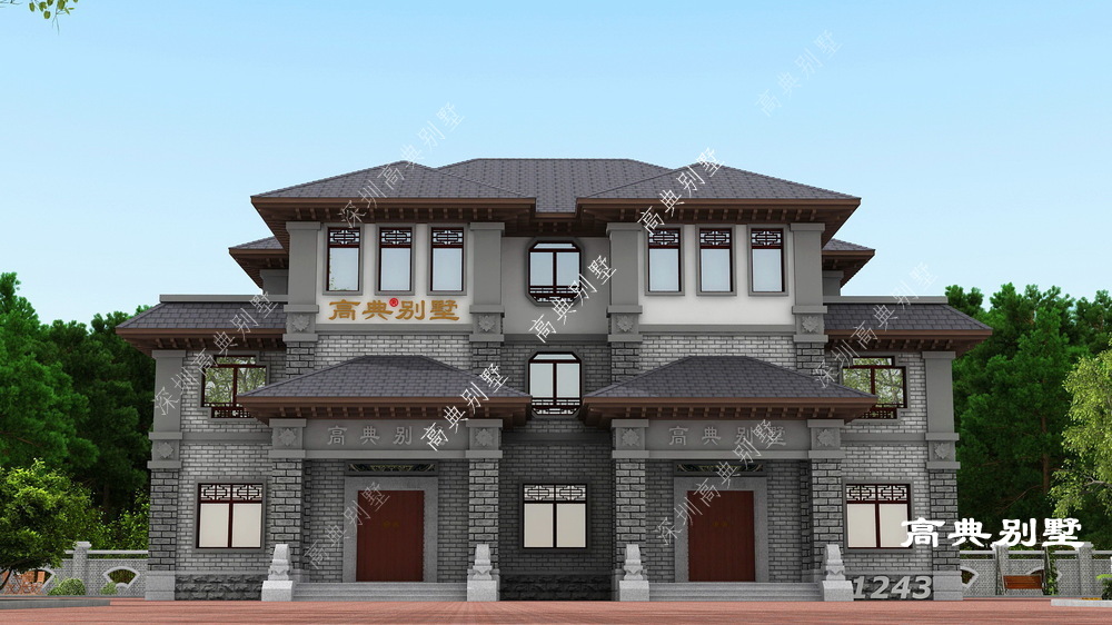Chinese-style villas, whether it is a single-family house or a duplex ...