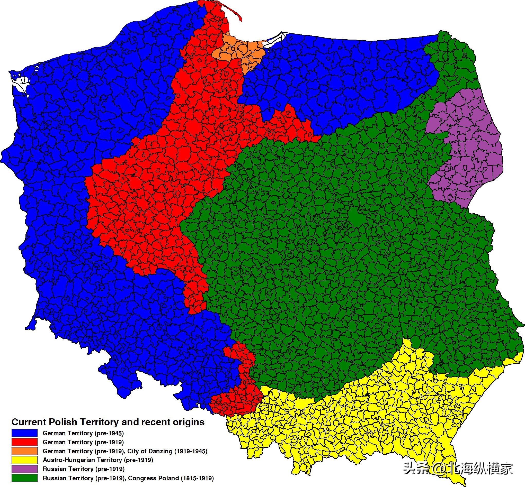 Poland's land has grown from scratch. Which country has each piece of ...