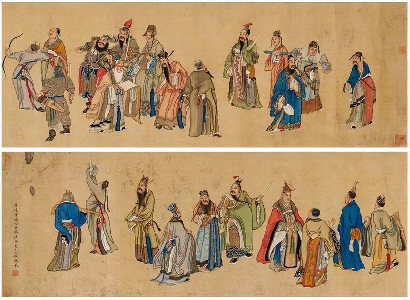 The portraits of 24 heroic officials drawn by Emperor Taizong of Tang ...