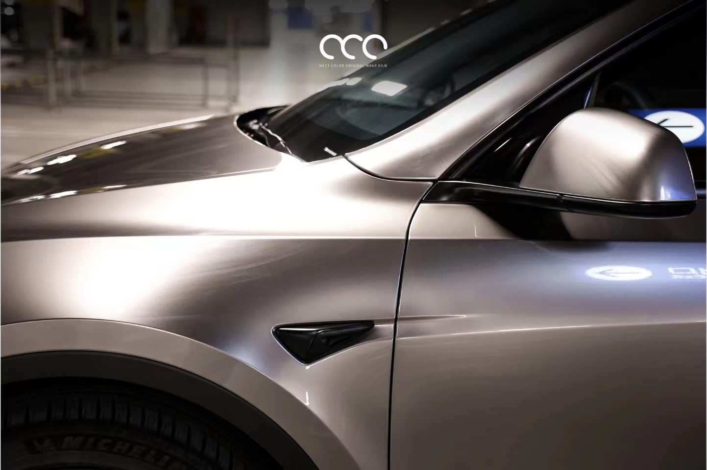 Tesla MODEL Y diffuse color change film liquid metal silver, super ...