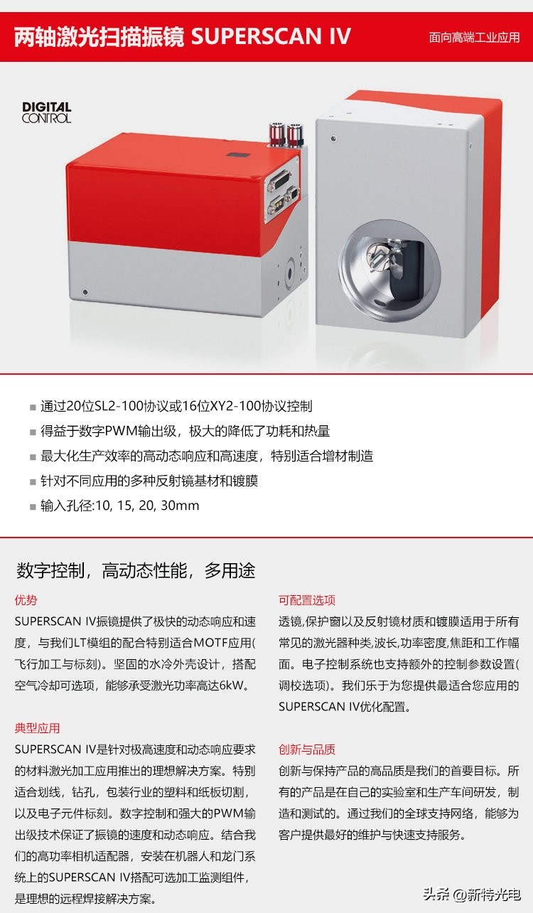 RAYLASE two-axis laser scanning galvanometer laser marking head Clear ...