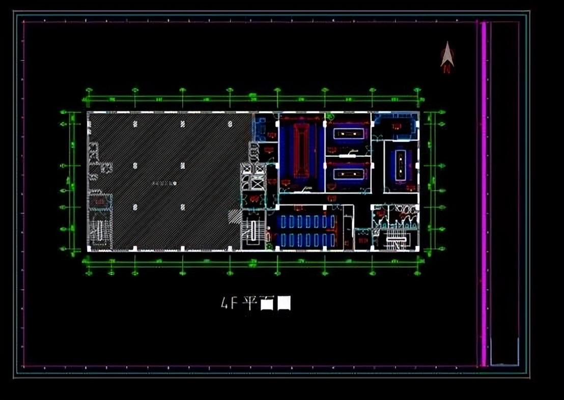 Office building CAD interior design scheme, office space decoration ...