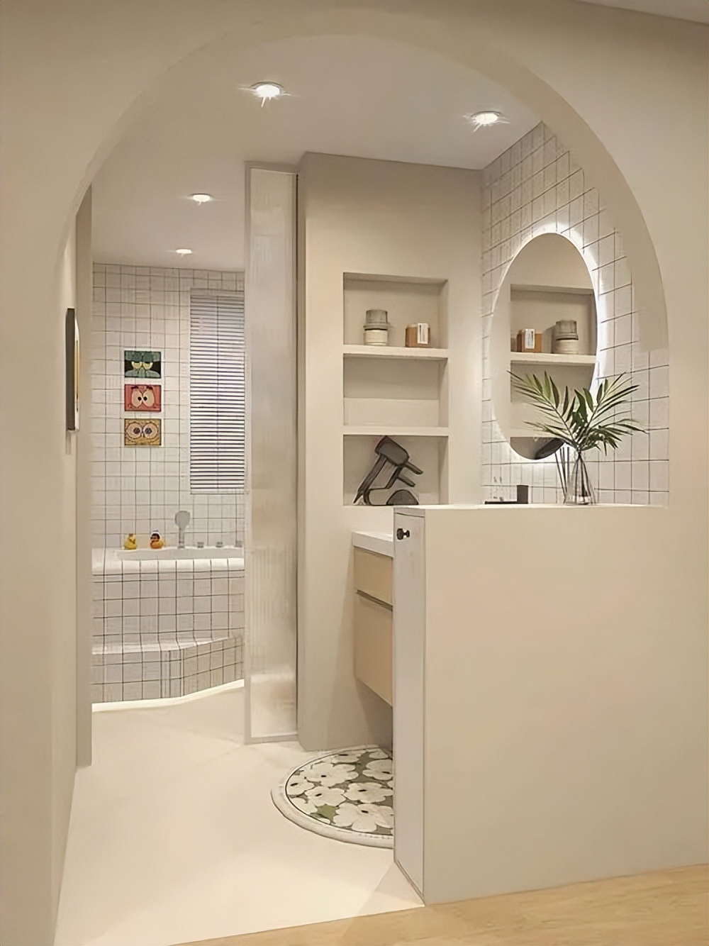 Half-wall bathroom design, beautiful and practical - iNEWS