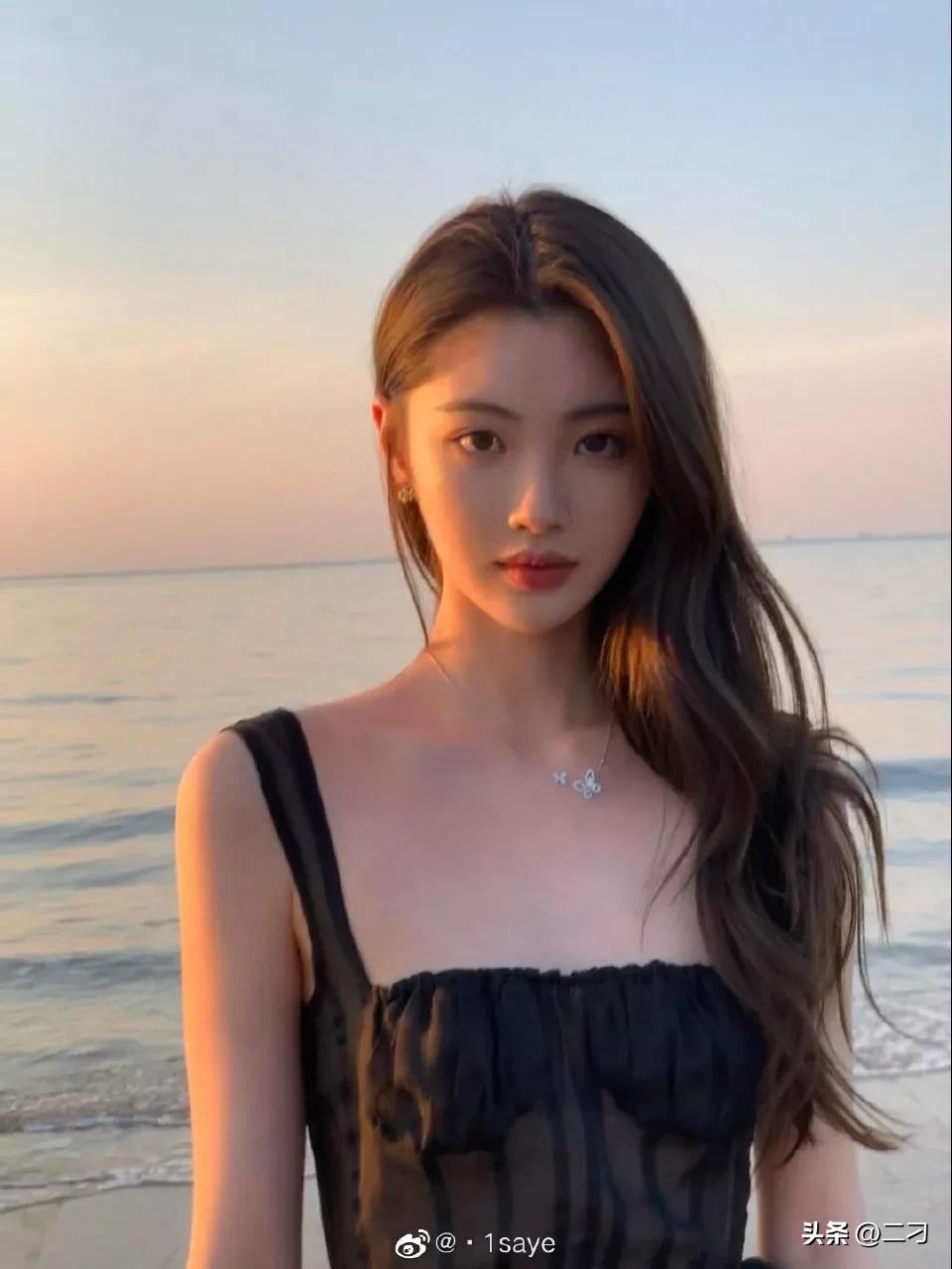 1saye Black suspender dress seaside sunrise photo - iNEWS