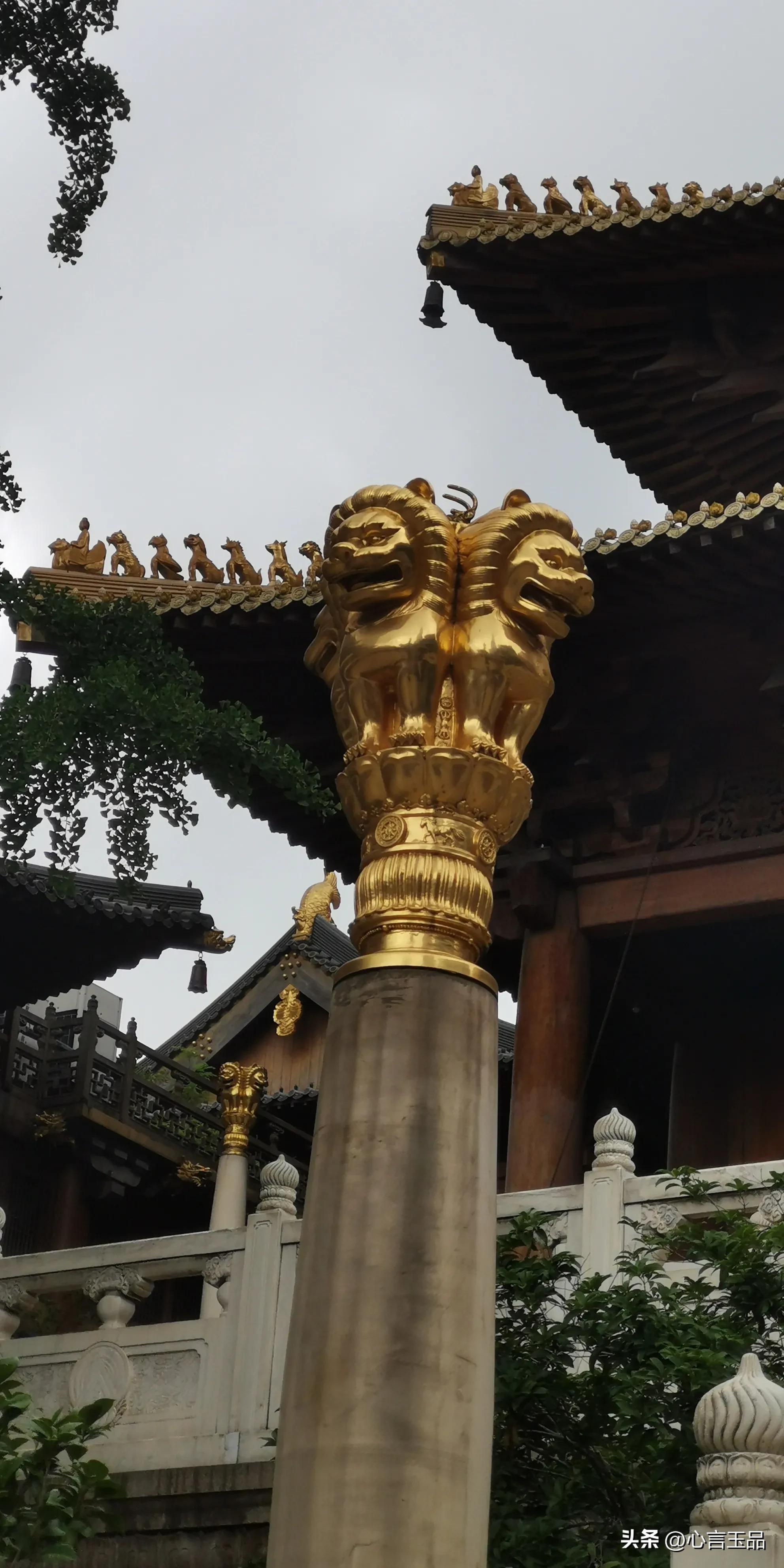 Ashoka Pillar, a landmark building outside Jing'an Temple in Shanghai ...