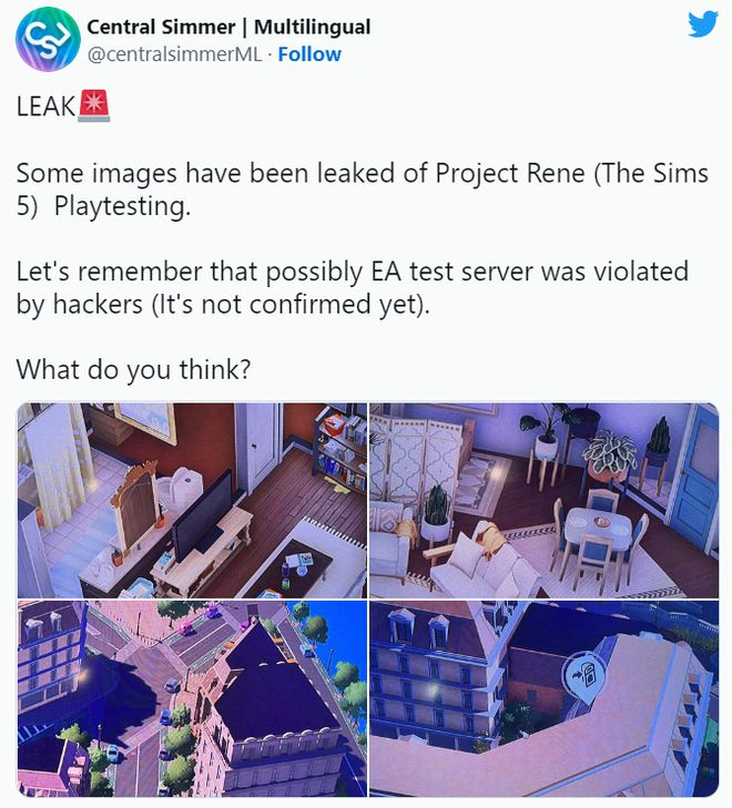 A batch of The Sims 5 test screenshots showing apartments and city ...