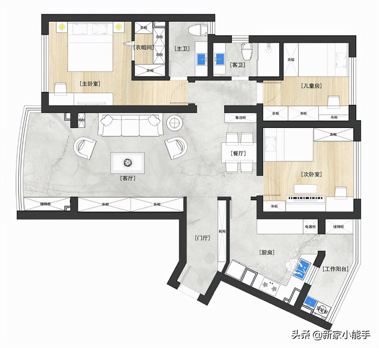 The 120-square-meter special-shaped apartment is fascinated as soon as ...