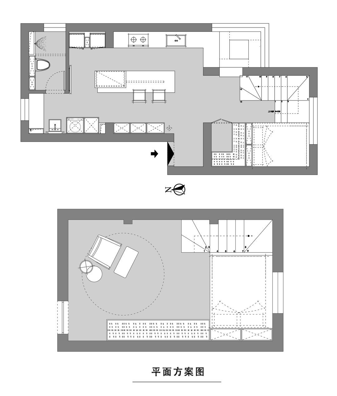 One person, one cat, one home, 55 square meters of black and white ...