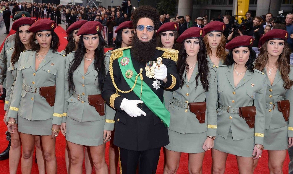 What does the theme of the movie "The Dictator" convey to the audience ...