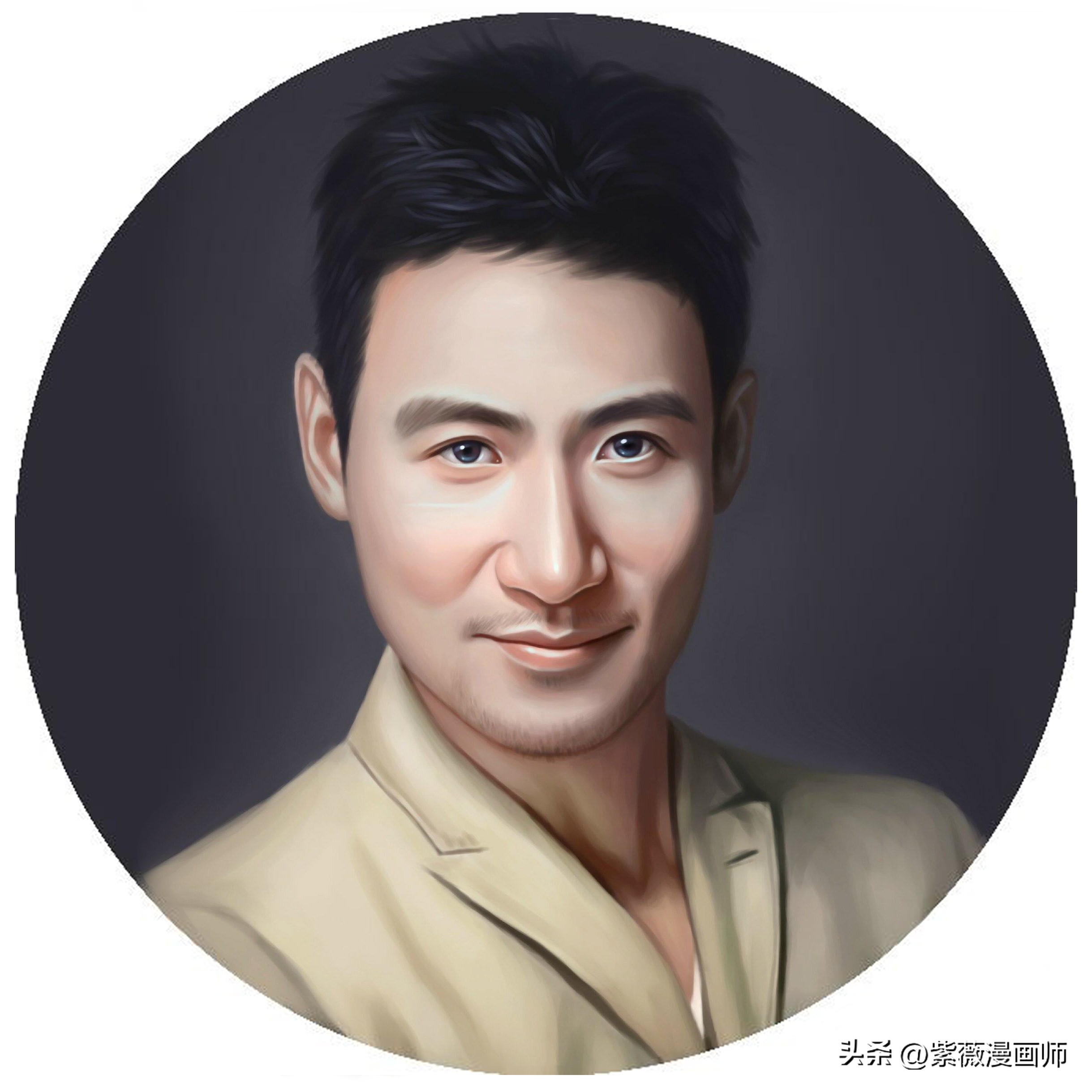 Change your WeChat avatar: a man's hand-painted realistic avatar ...