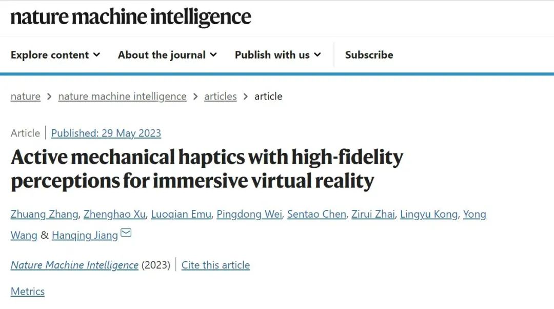 Implementing first-person active mechanical haptics for Metaverse ...