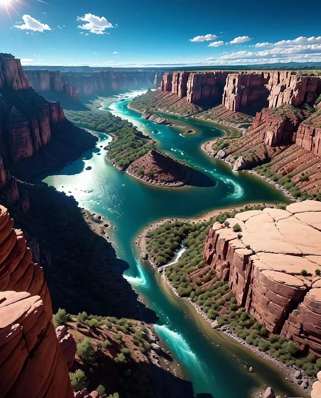 The mountains of the canyon are undulating, as if the spine of a giant ...