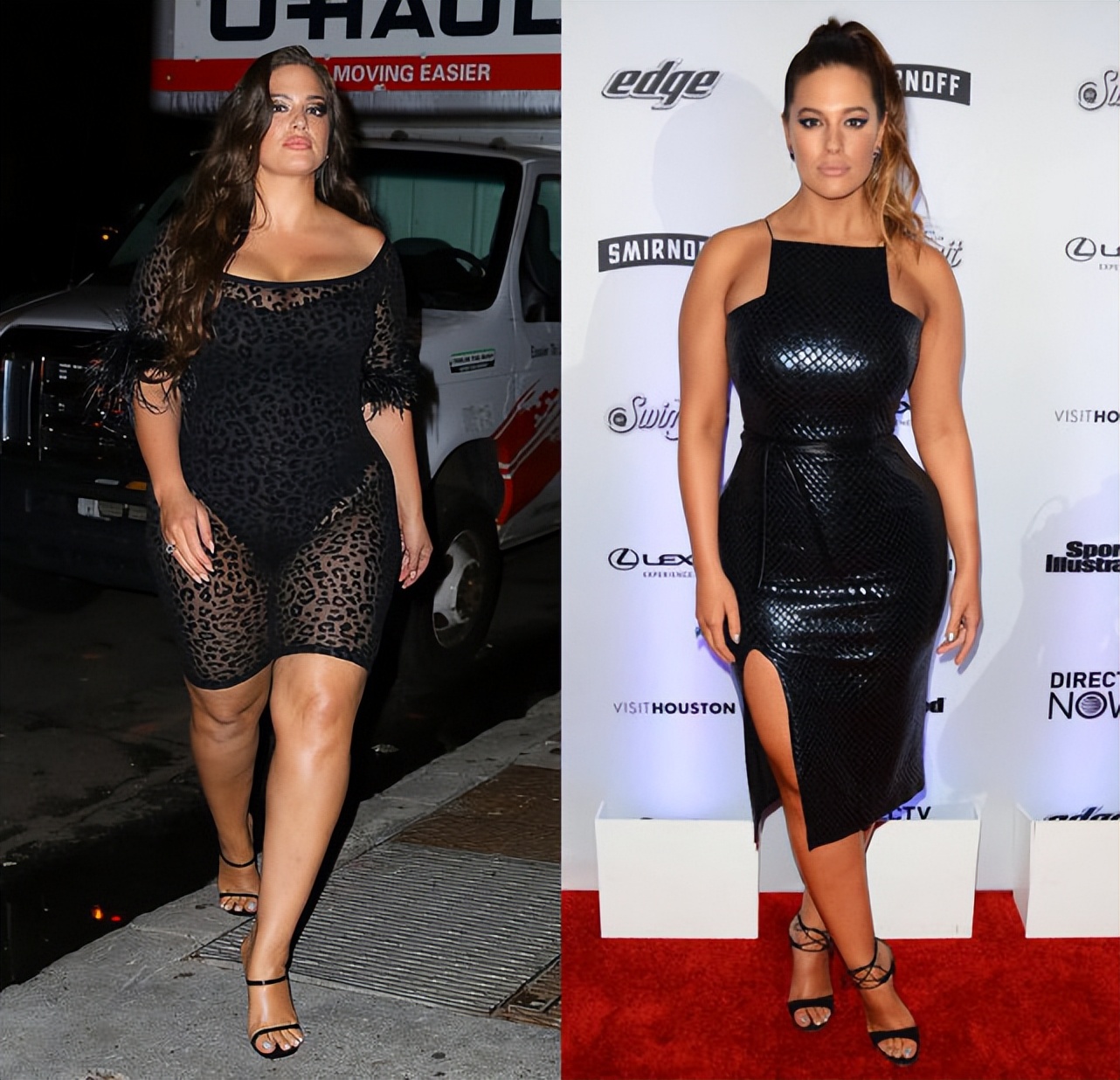 The 190-pound supermodel wears leopard print jumpsuits, with a big ...