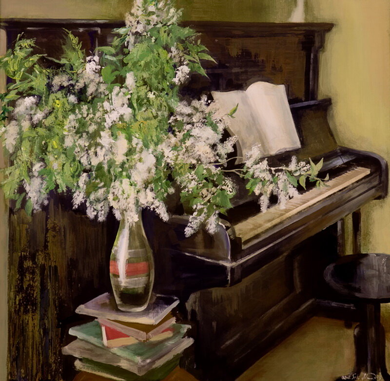 Lilacs are falling in the rain - artist Oleg Mikhailov - iNEWS