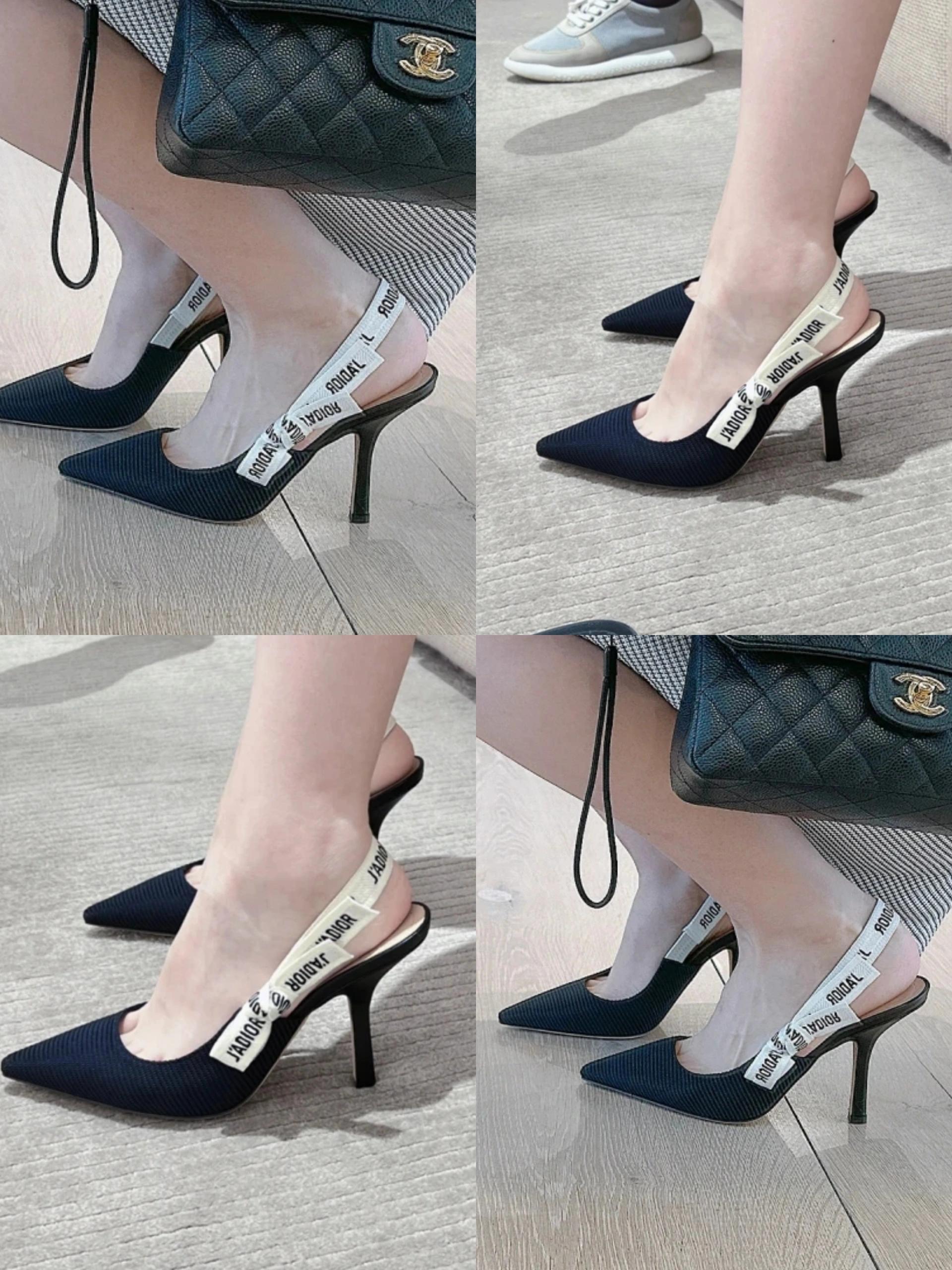 Letter ribbon bow, Dior black kitten heel - iMedia