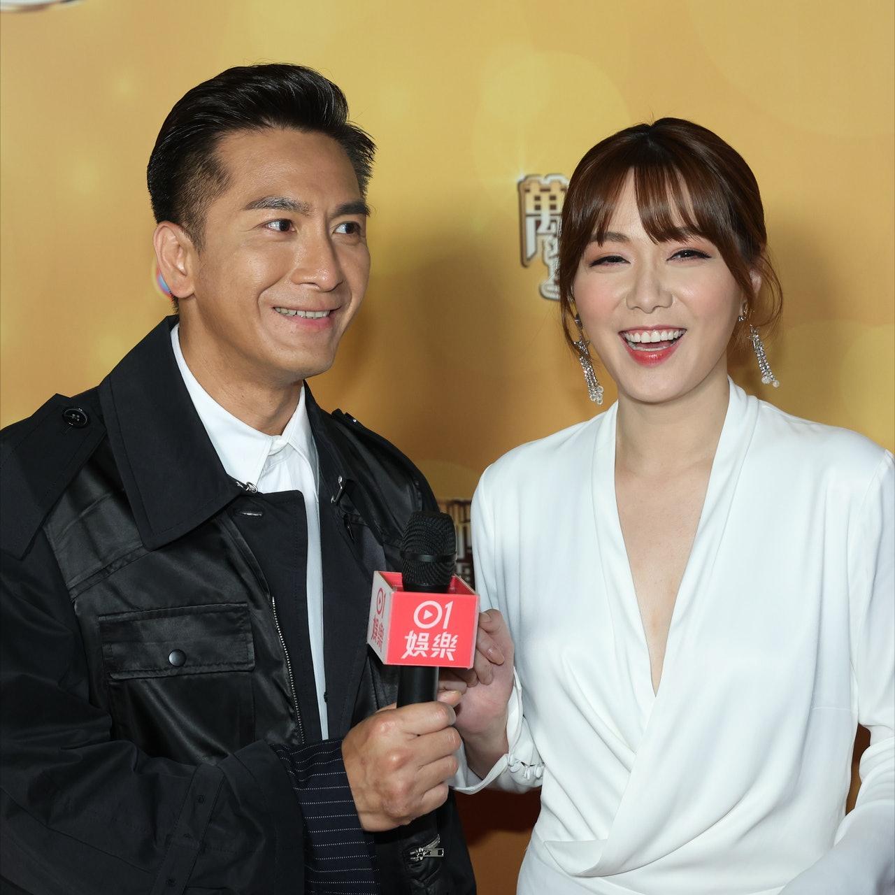 Ma Guoming and Tang Luowen sweetly attended the TVB Taiwan celebration ...