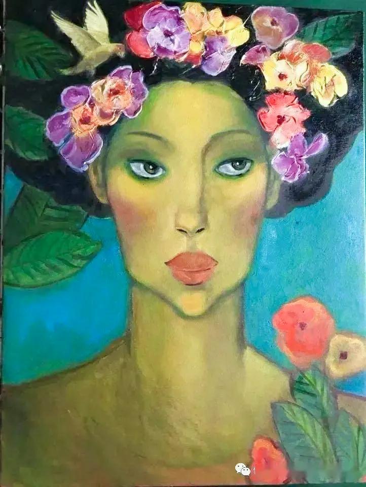 Philippine oil painting, the brush liberates the female soul, and the ...