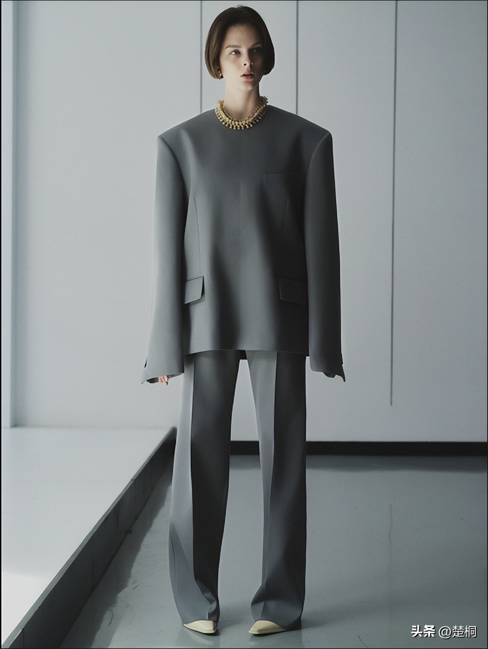 Australian supermodel Ella Peterson, casual suit fashion photography ...