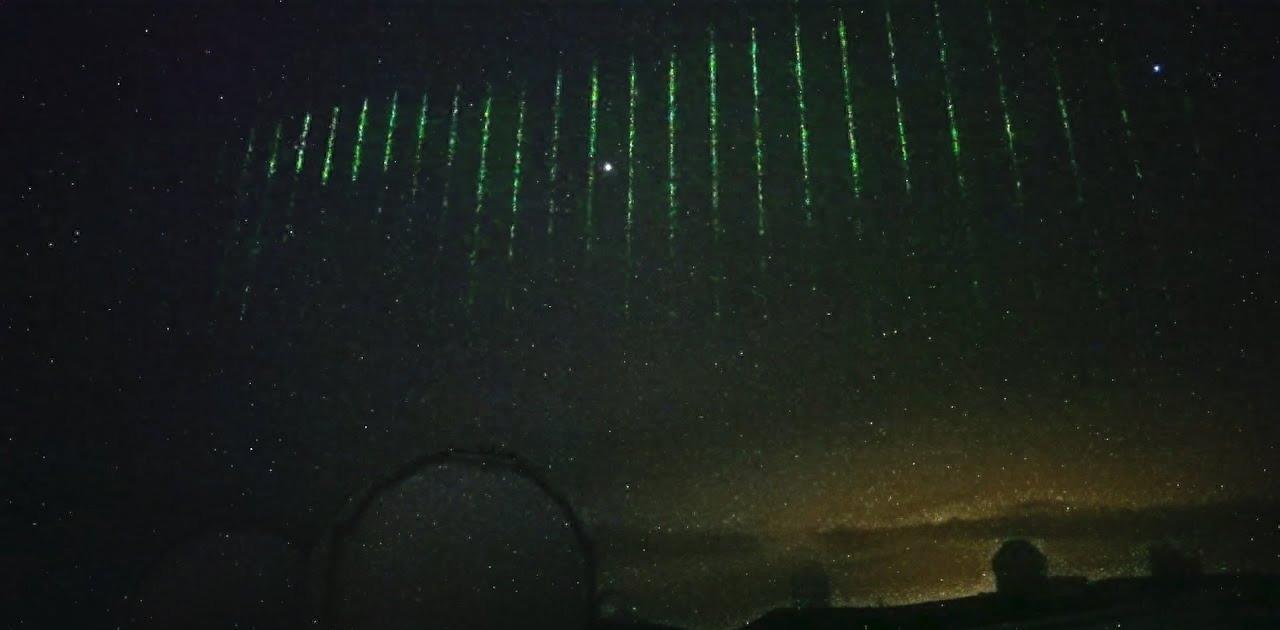What is the giant green laser wall in the sky over Hawaii? Shot out by ...