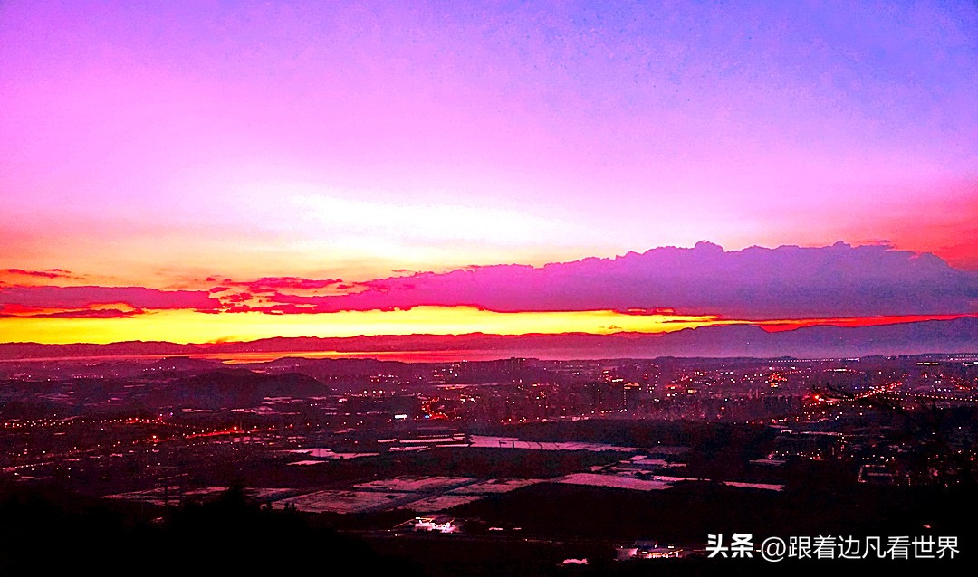 Meet the most beautiful night in Kunming - Liangwang Mountain overlooking Chenggong and Dianchi ...