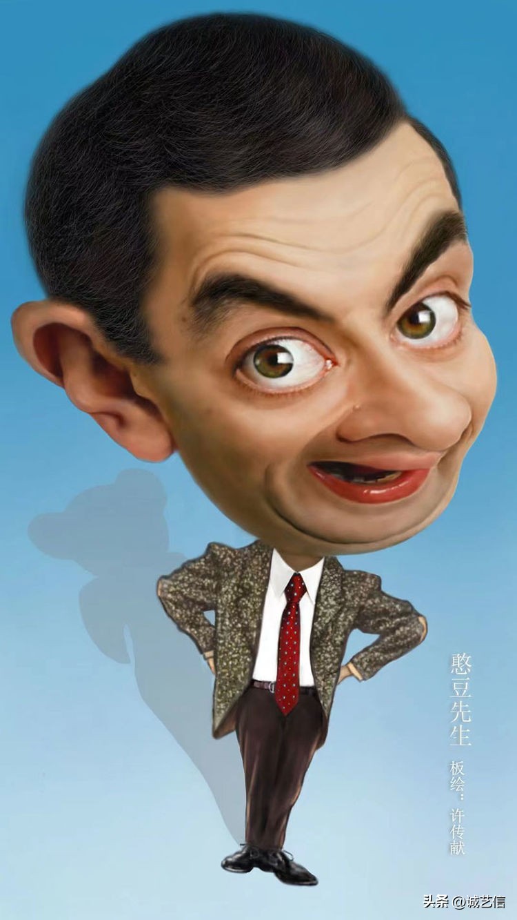 "Mr Bean" Rowan Atkinson cartoon portrait - iNEWS