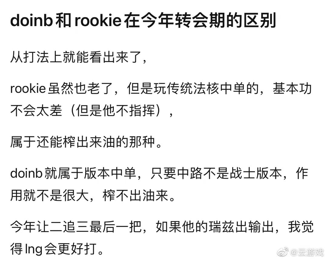 "Comparison of Doinb and Rookie's style of play" became popular, and ...