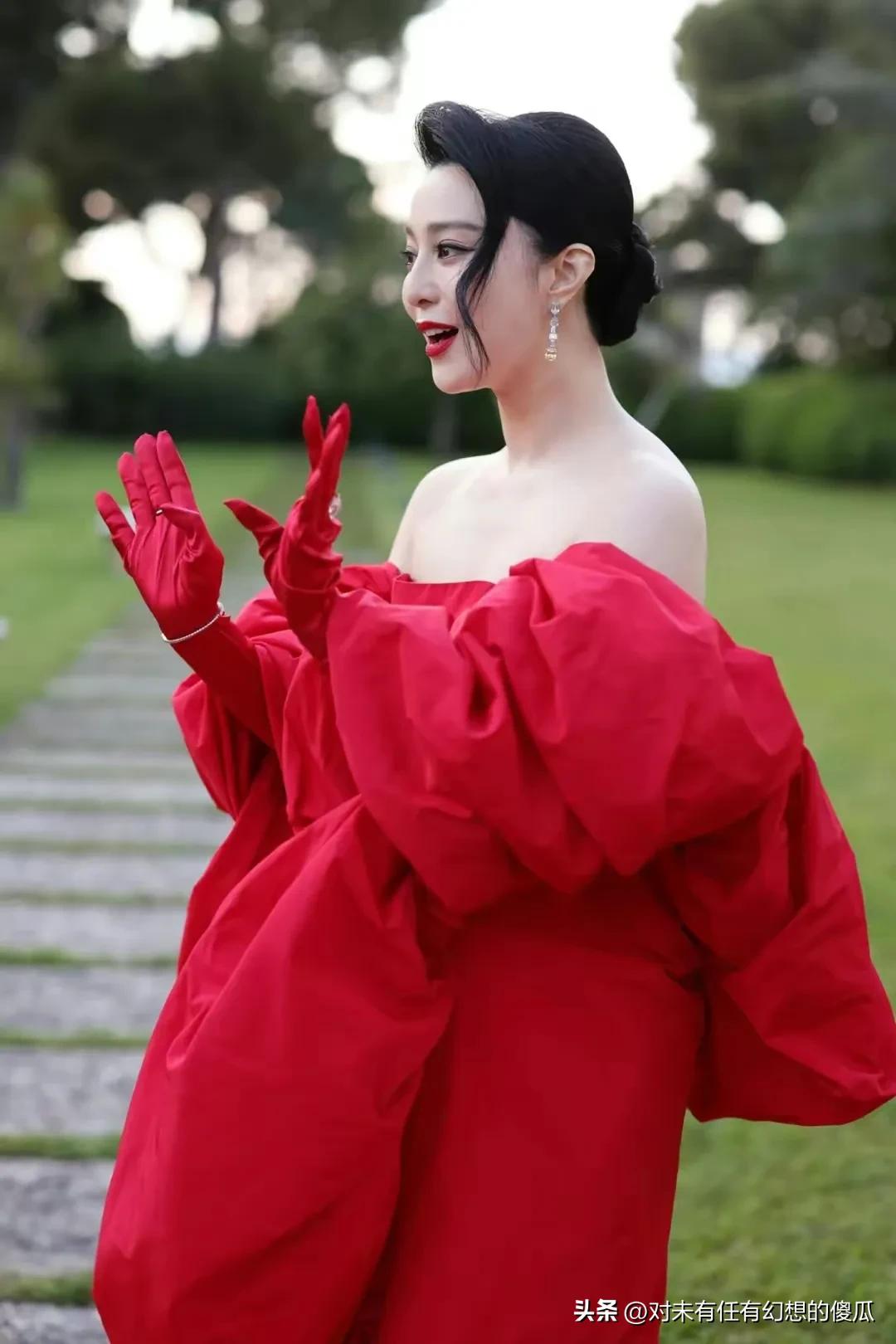 Fan Bingbing's new look on the Cannes red carpet: flaming red dress ...