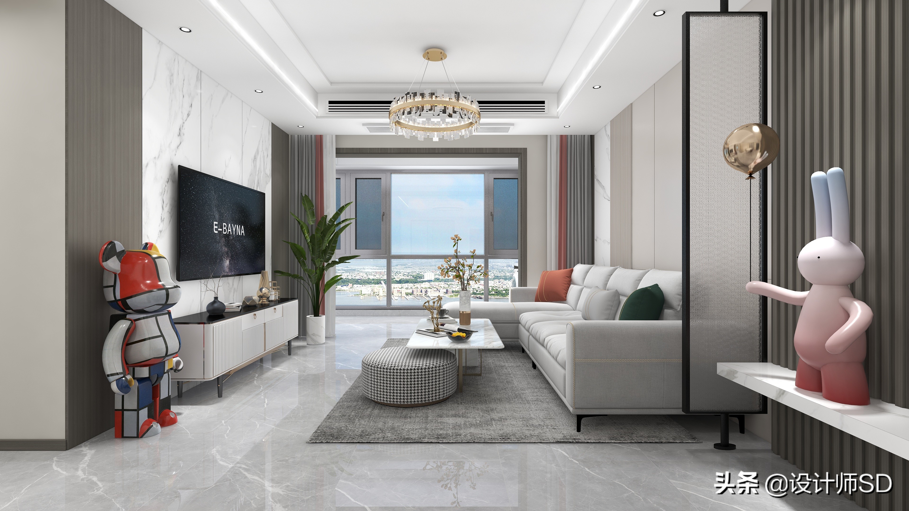 Her house is 116 square meters, and the door is bright, especially the ...