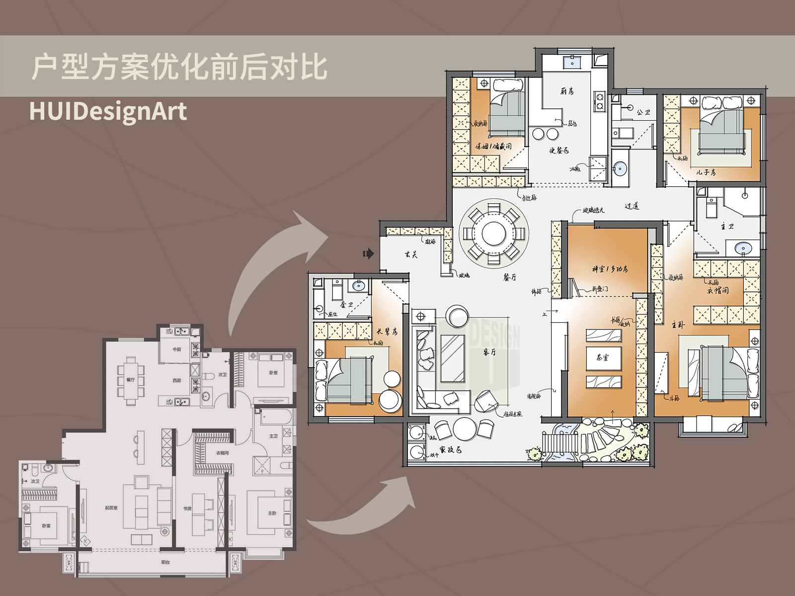215 square meters and 4 bedrooms are converted into 6 bedrooms, the ...