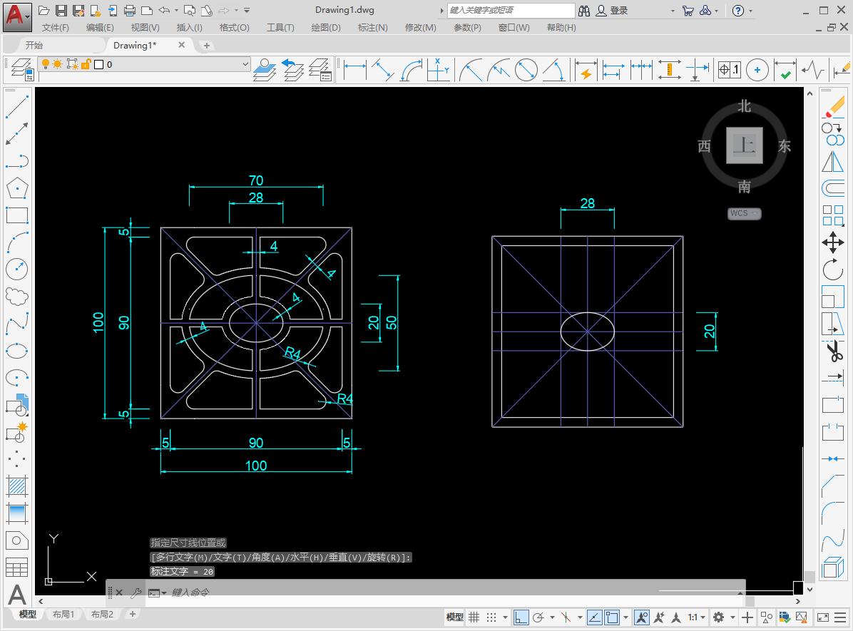 CAD drawing practice pattern consisting of rectangles and ellipses - iNEWS