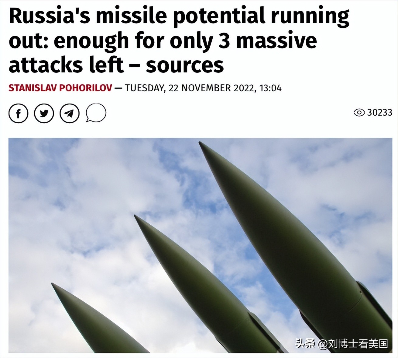 Is Russia's missile inventory really in a hurry?There are at most three ...