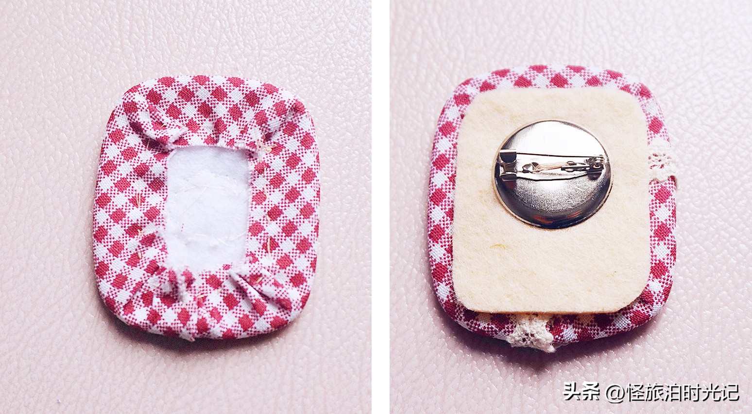 The process of making creative brooches, sharing fresh fabrics by hand ...