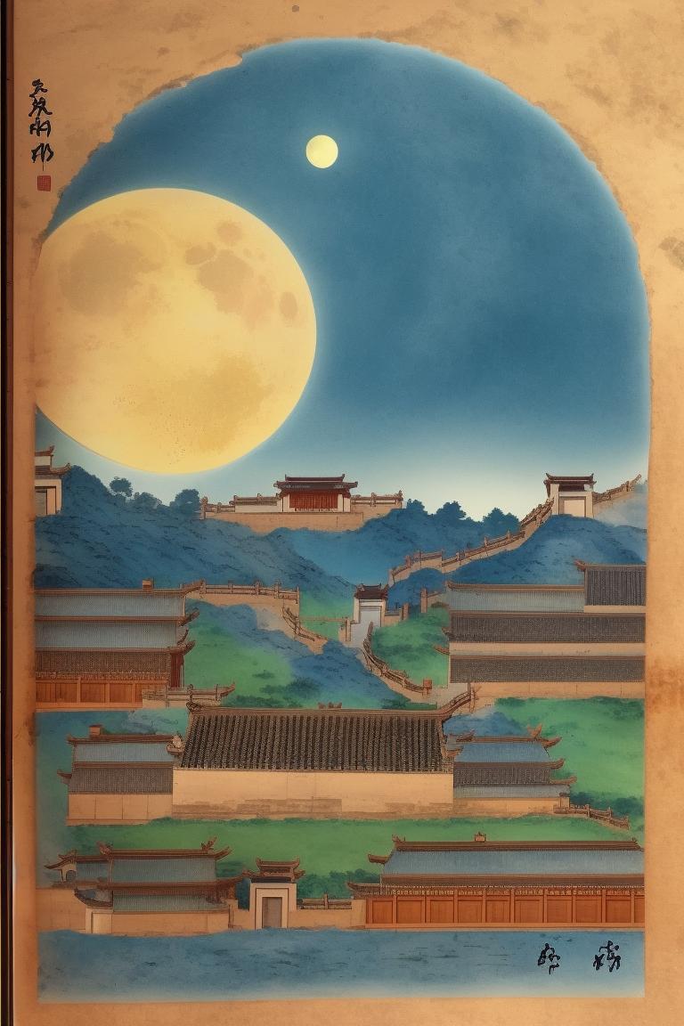 The moon in the Qin Dynasty and the pass in the Han Dynasty-painted ...