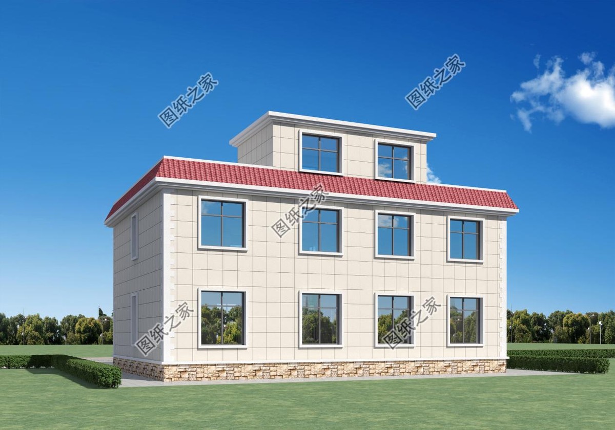 Two-storey European-style villa design, enough for a family, compact ...