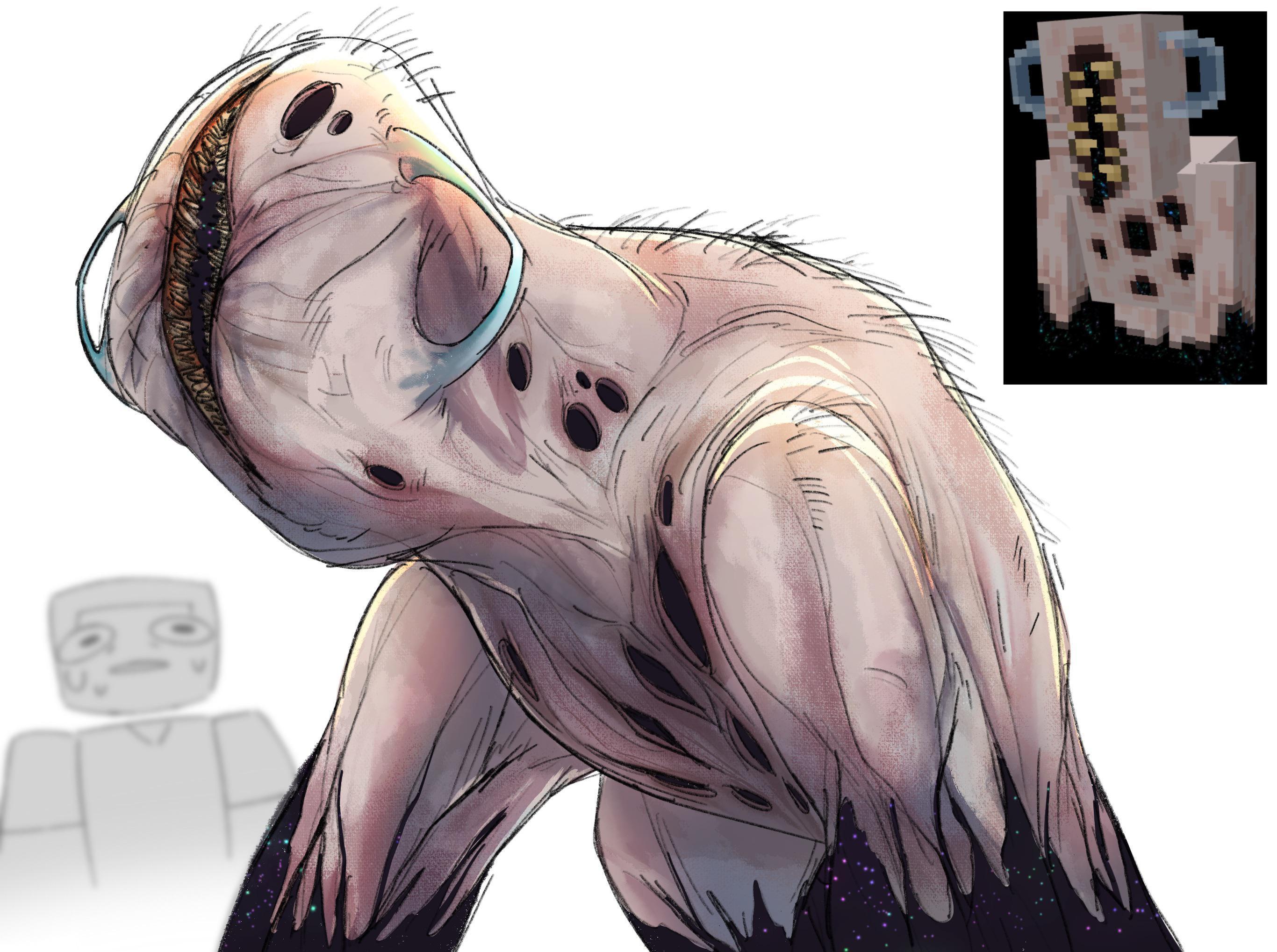 Realistic version of "Minecraft" 1.19 "New Creature Warden", a ghostly ...