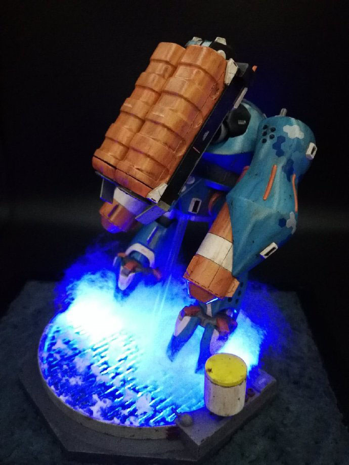 Cotton smoke effect, Mobile Suit Gundam High Battle Crab scene works ...