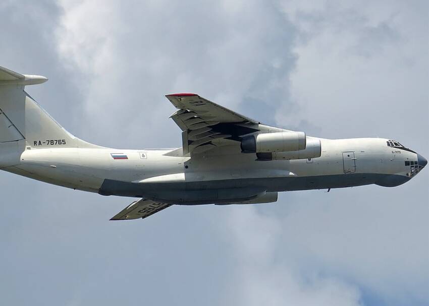 A Russian cargo plane loaded with military equipment arrives in Nay Pyi ...