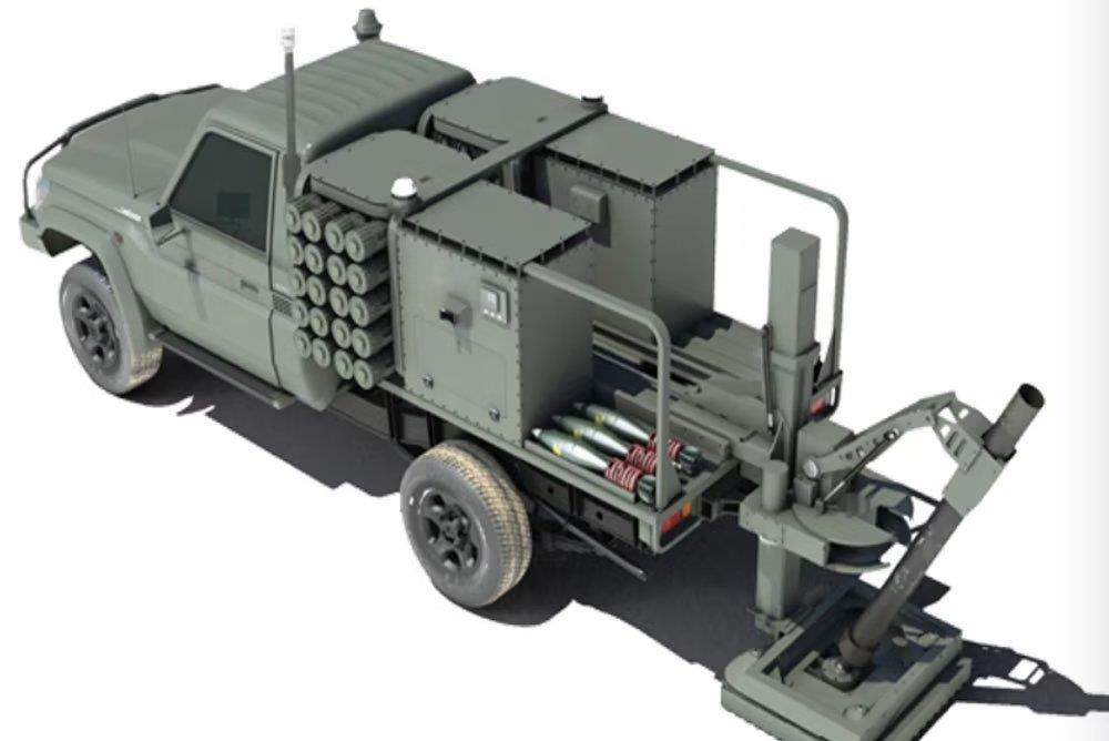 Caption: The "Scorpion" mobile mortar system, the world's fastest ...