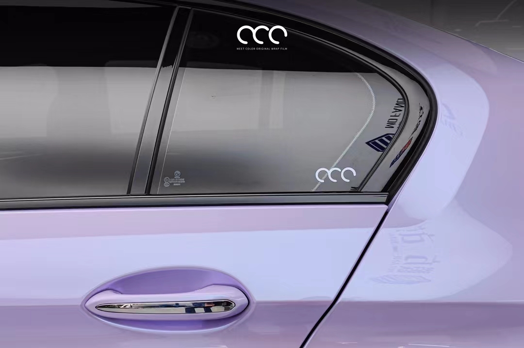 BMW 530Li-Diffuse color change film gradient bright silver magic purple ...