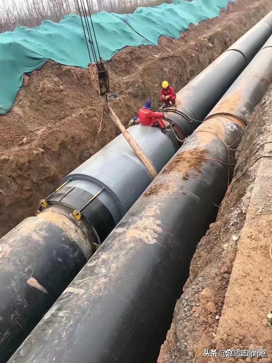 Prefabricated direct buried thermal insulation pipe without ...