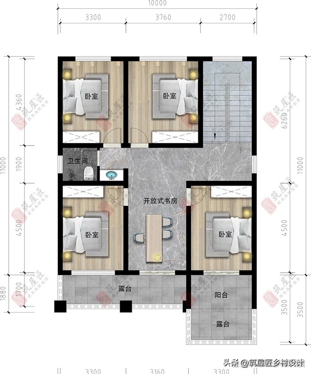 This 128-square-meter simple European villa with a super-large viewing ...