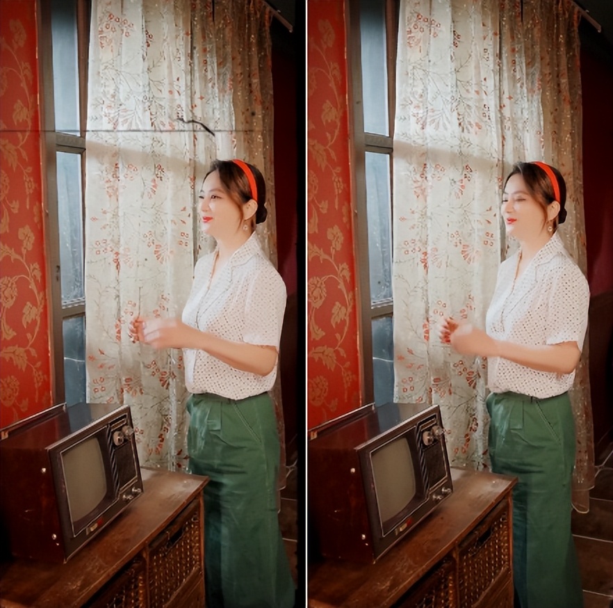Li Lingyu sings a classic again after 14 years!Wearing a polka-dot low-neck top to shoot mv ...