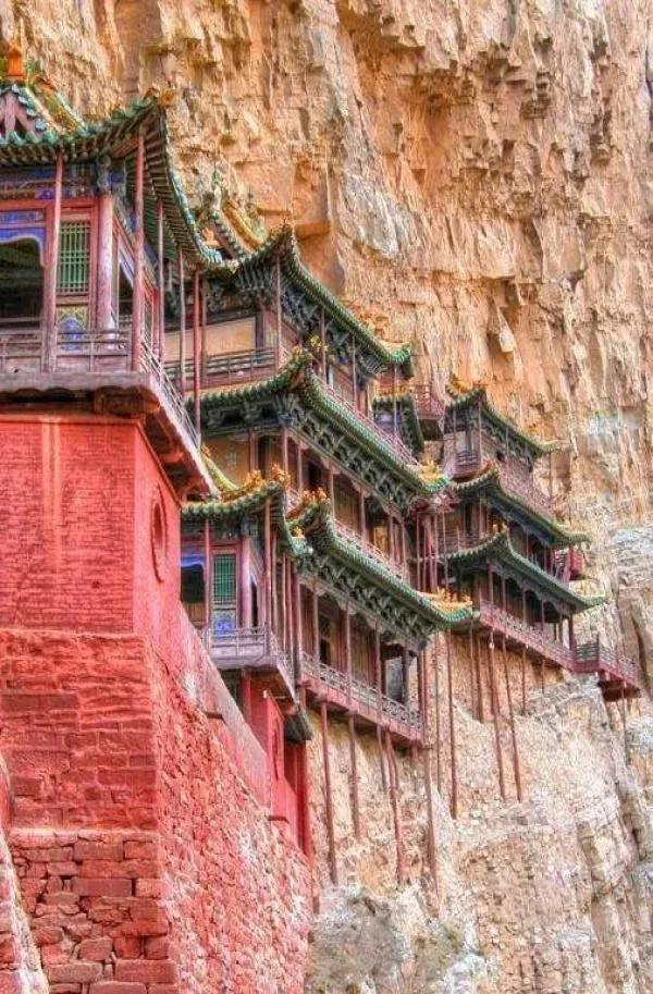 The Hanging Temple of Hengshan Mountain in Beiyue has stood on the ...