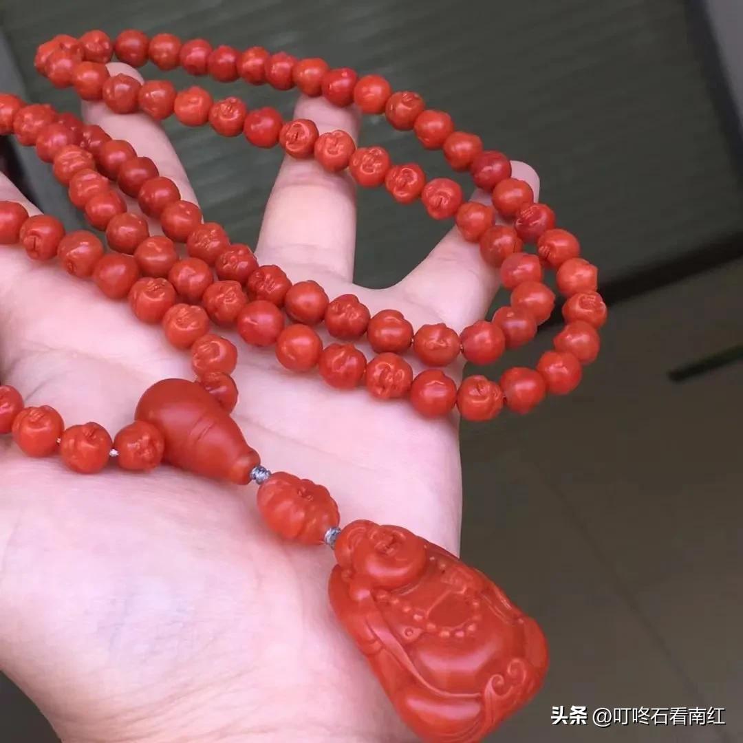 Southern red in Wasi material, Maitreya Buddha 108 beads, sweater chain ...