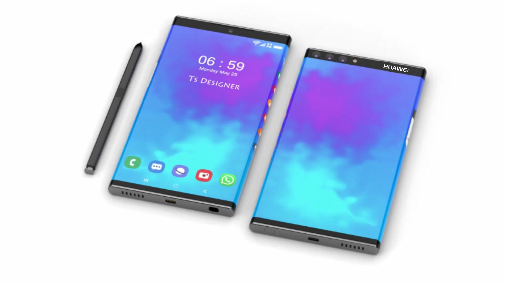 Rendering of Huawei Mate50Pro: Surrounding all-in-one screen + 6G ...
