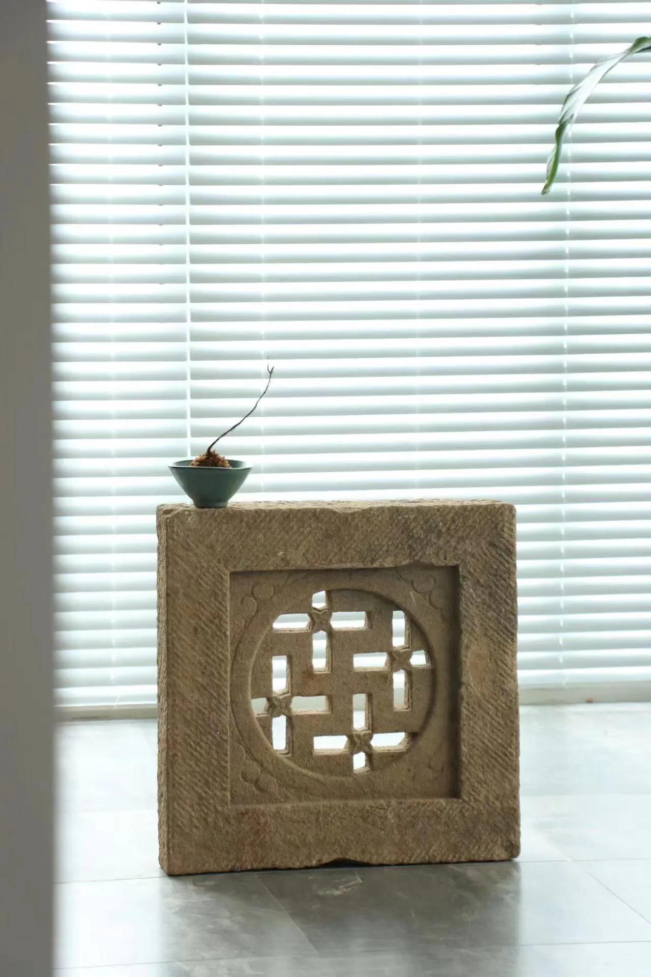 The swastika pattern stone window fine sandstone This stone window is ...
