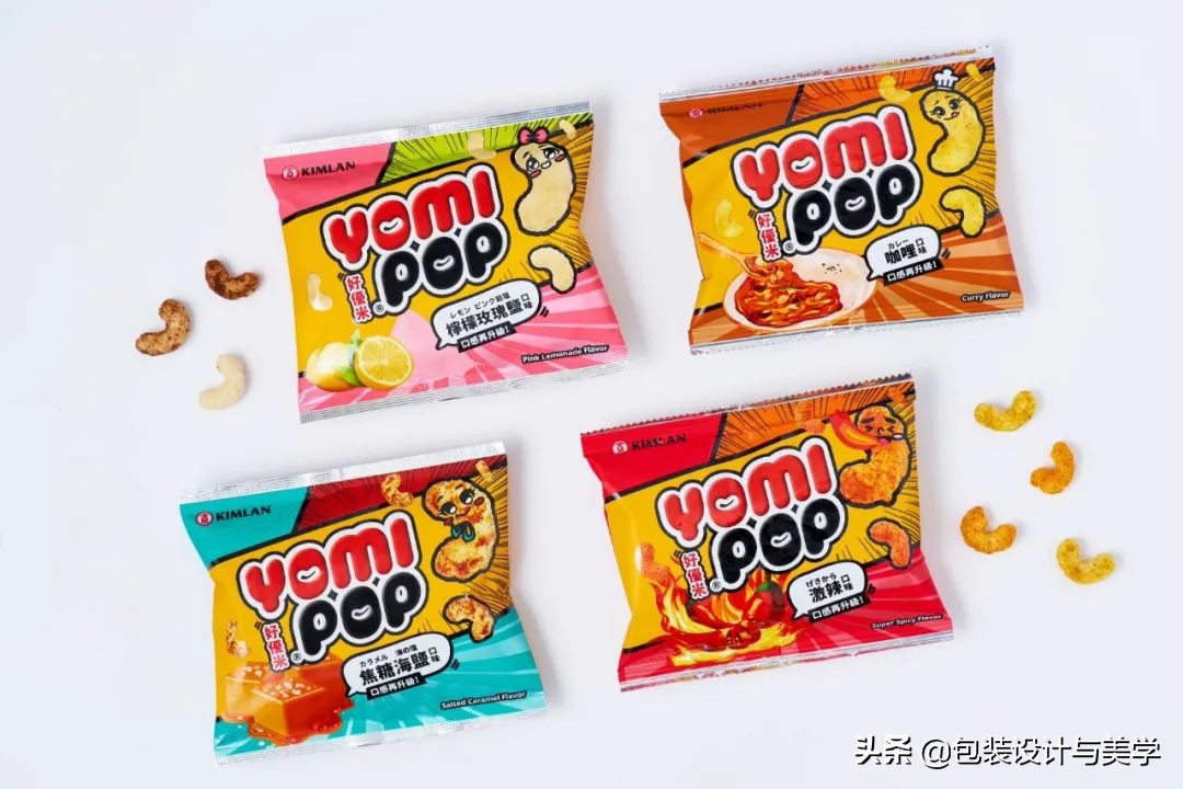 Design this snack packaging in a comic-segmented way - iNEWS