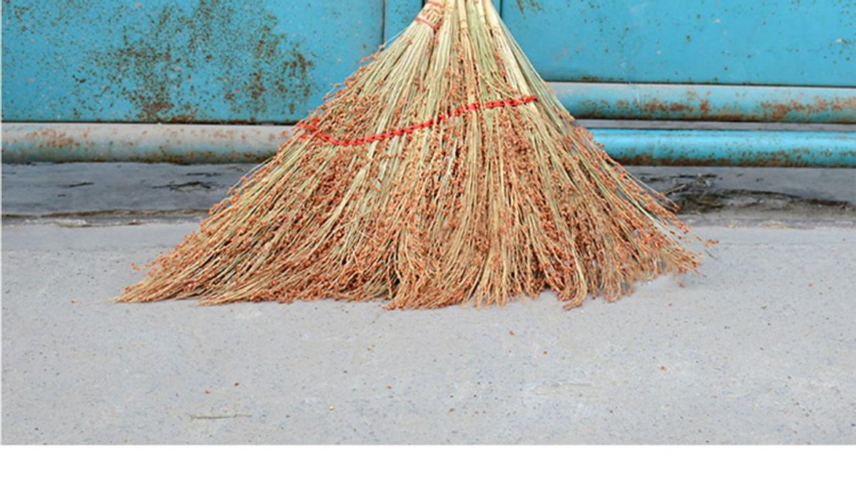 Where do the four places refer to in the saying "Don't leave the broom ...