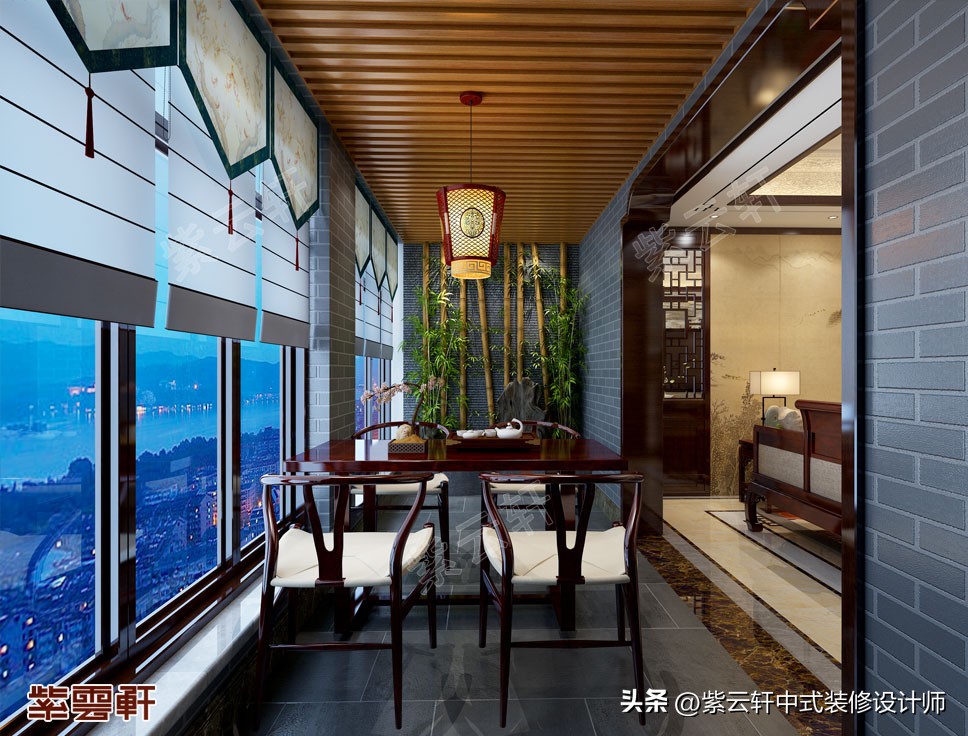 Large flat-floor Chinese-style residence, modern Chinese design ...